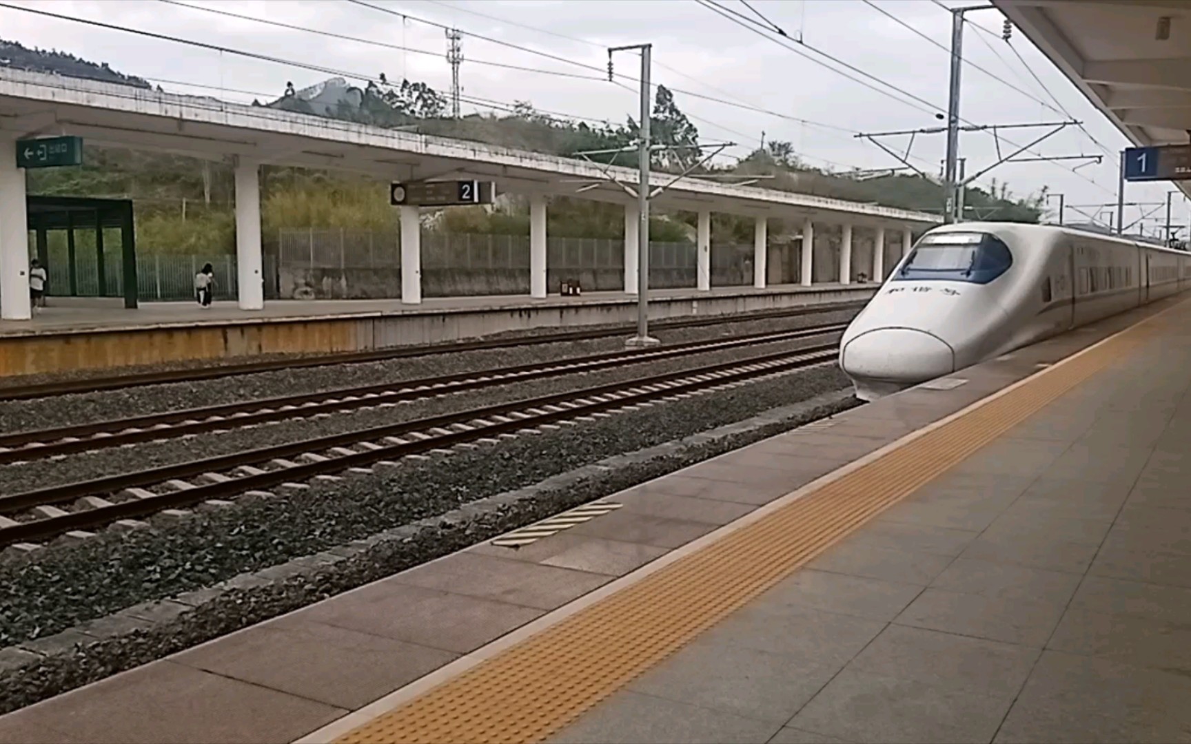 D3831次列车进入田东北站