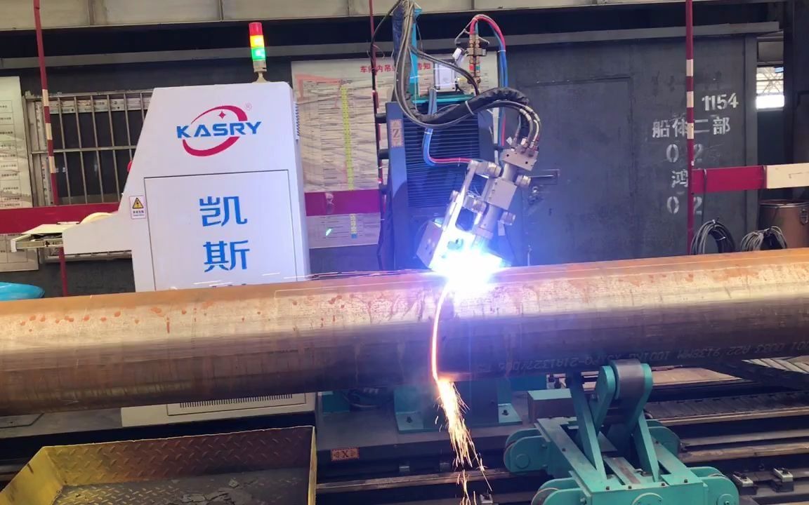 海工造船钢管切割机操作视频 数控管道切割机 火焰等离子切割机 圆管...