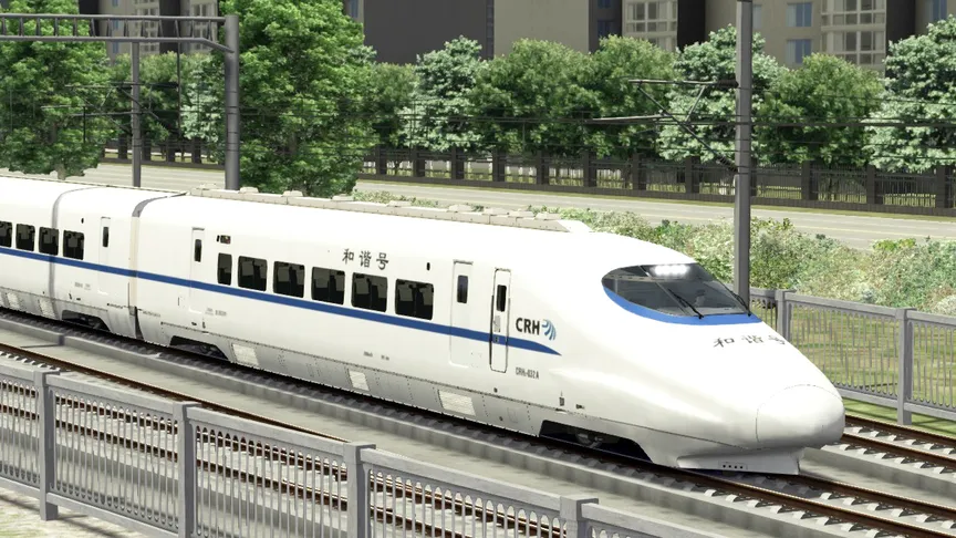模拟游戏中的动车组 和谐号CRH2A 合川-潼南