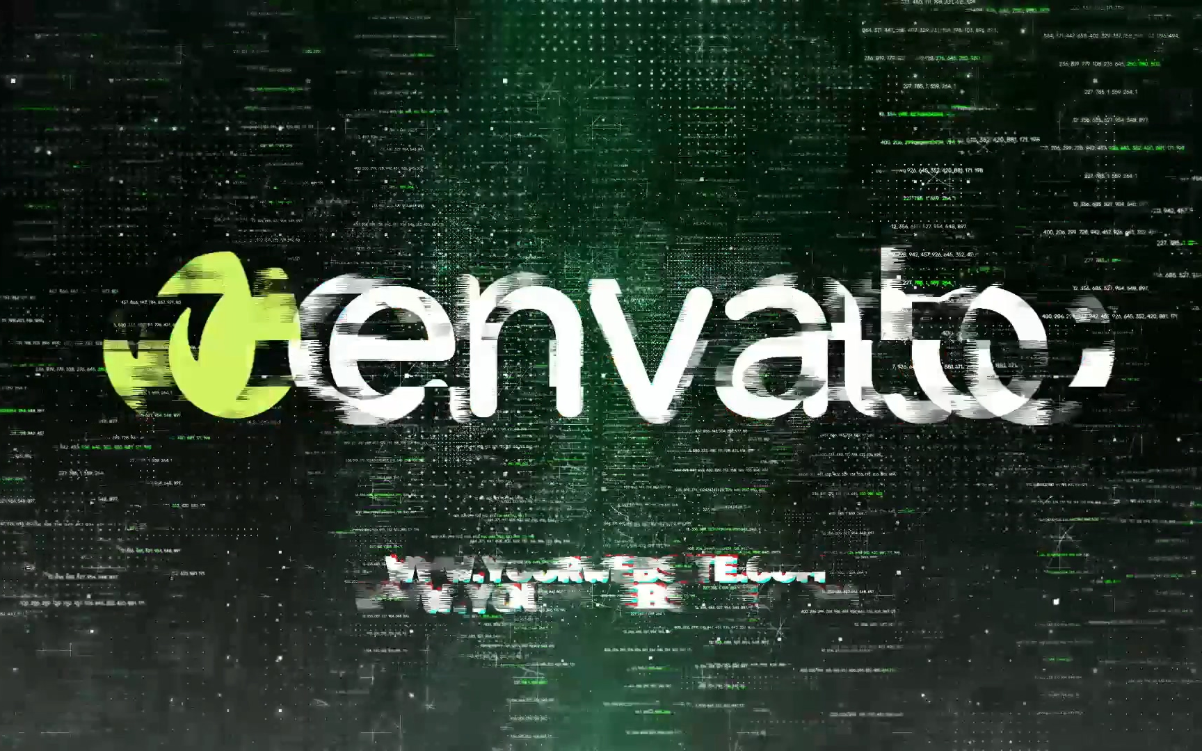 AE模板-数字科技故障二进制代码特效的动态LOGO片头模板标识品牌...