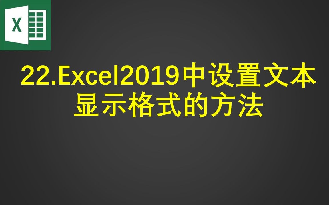 22.Excel2019中设置文本显示格式的方法