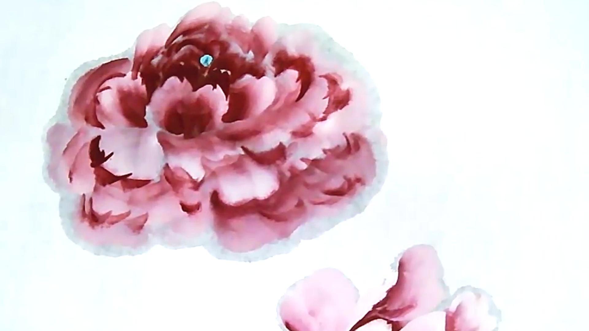 .写意牡丹教学视频:画