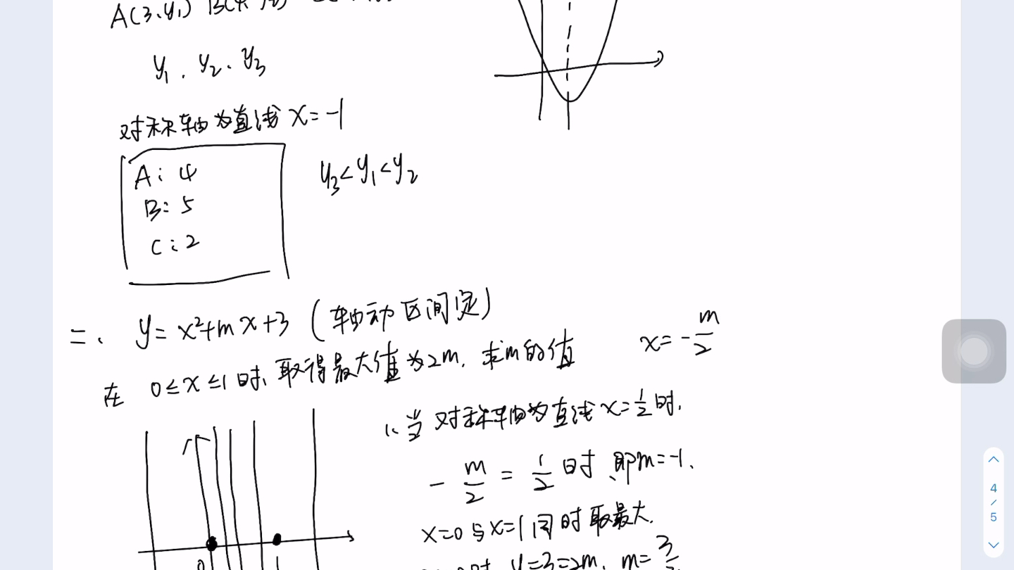 二次函数对称性之-轴动区间定