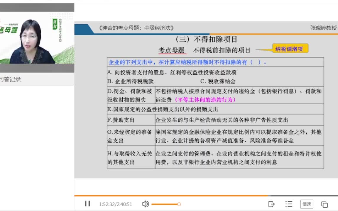 中级经济法企业所得税法律制度-不得扣除项目