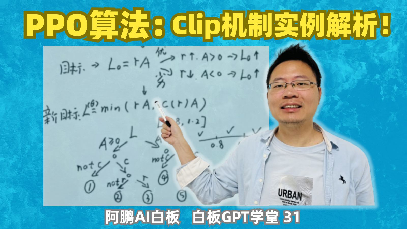 大模型强化学习PPO算法Clip机制怎么推导?看完这个实例你就懂!
