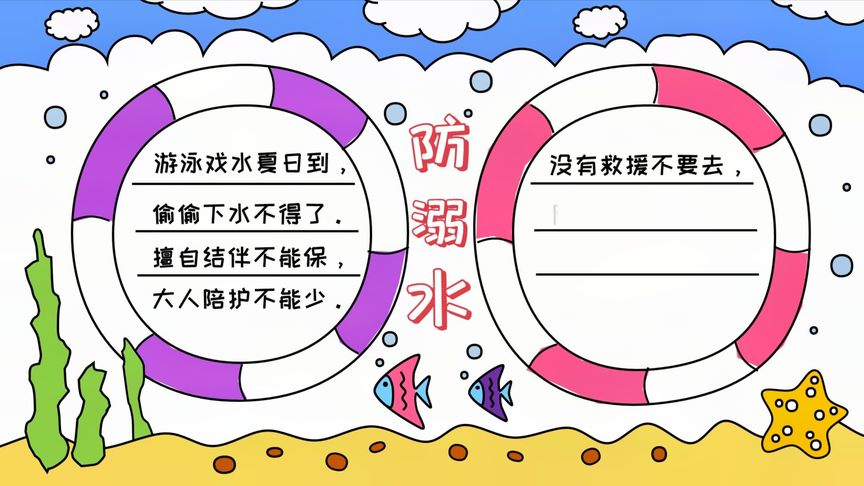 防溺水手抄报(安全教育)