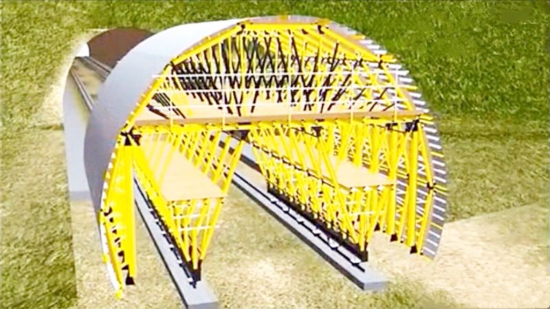 动画演示隧道支模浇筑混凝土的施工过程,长见识了!