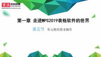 WPS2019零基础到精通:05.单元格的基本操作