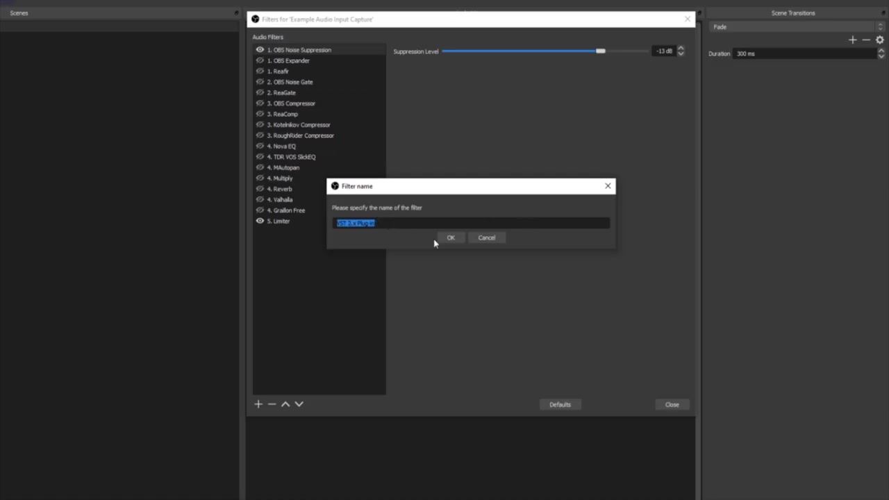 OBS Studio Noise reduction, compression, reverb, pitch shifting and ...