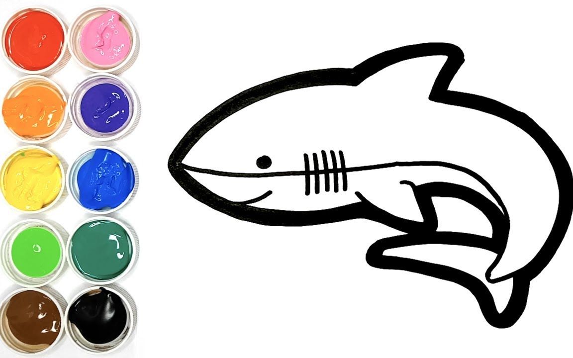 儿童绘画小课堂!和我一起画海洋世界里的霸主大鲨鱼,畅游在蓝色海洋~