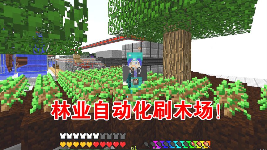 我的世界无人入眠46:建造林业刷木场,拥有了无限木头!