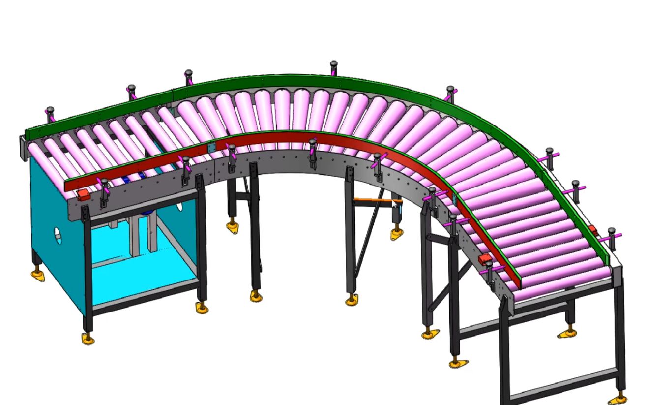 SW 自动化设计教程:90°旋转辊子输送机的设计