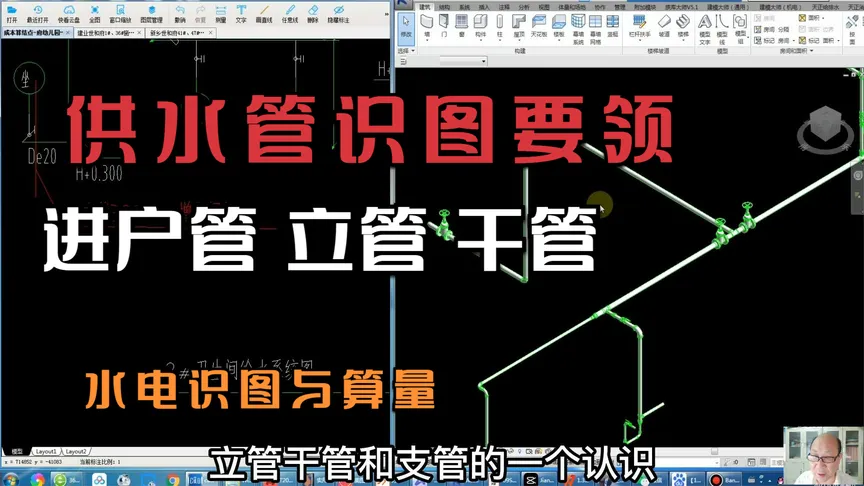 给水管道4种名称,进户管、立管、干管、支管的识图要领