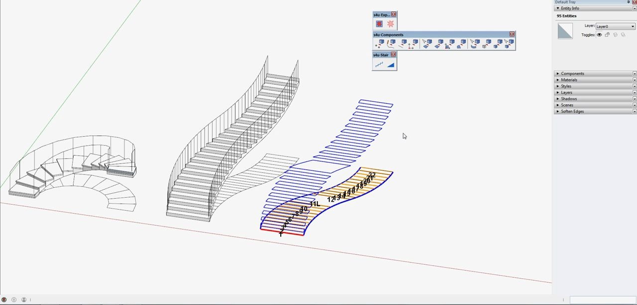 Suforyou——SU插件【s4u Stair Pro】生成楼梯