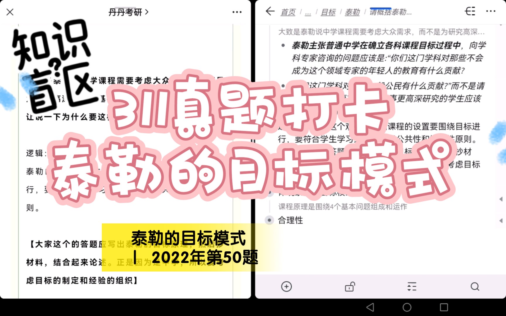 【教育学考研】泰勒的目标模式 | 2022年第50题