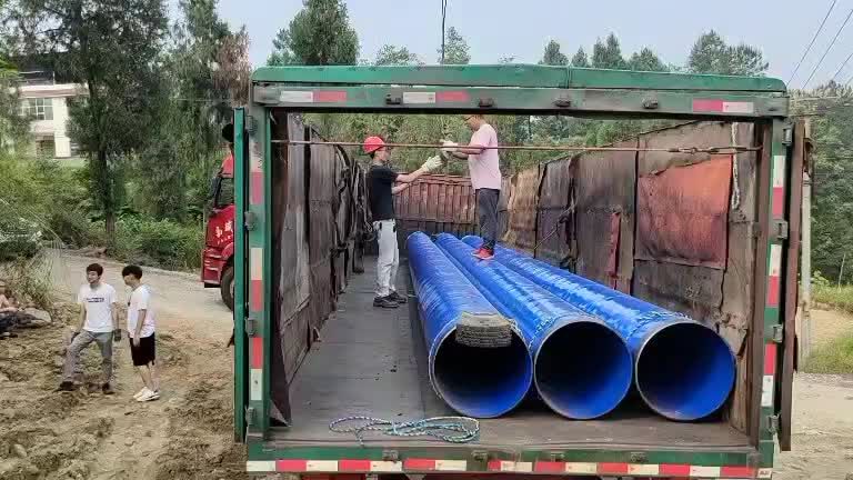 给排水用涂塑螺旋管顺利到达施工现场#涂塑钢管 #市政管道