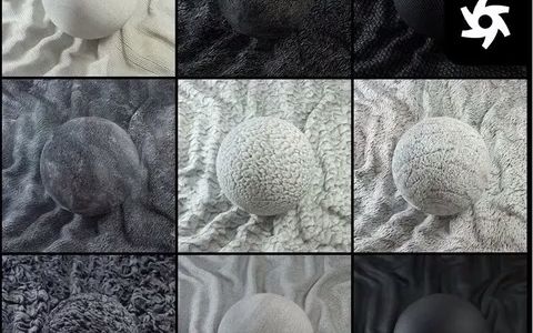 18个Octane布料材质 Orbx+C4D格式地毯针织毛绒布料纹理
