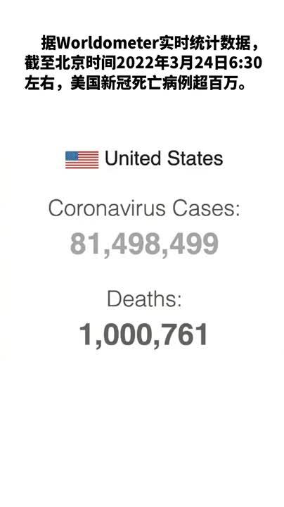 今天,美国新冠死亡病例超100万例