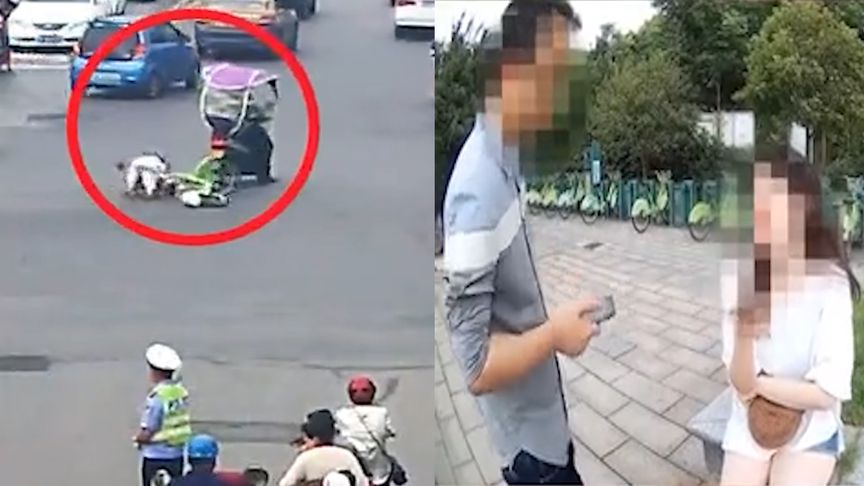 电动车与单车相撞,遭遇一秒出警,结局意想不到