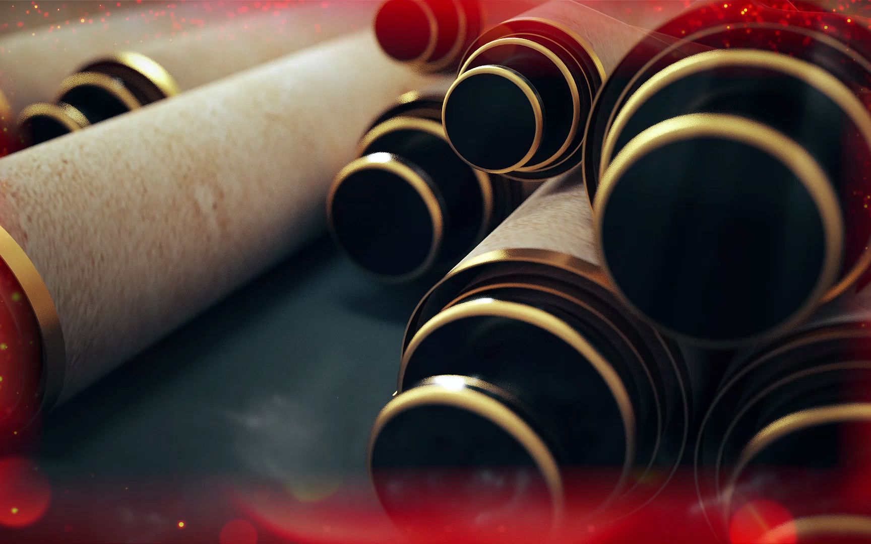 大气震撼古风国画卷轴片头AE模板