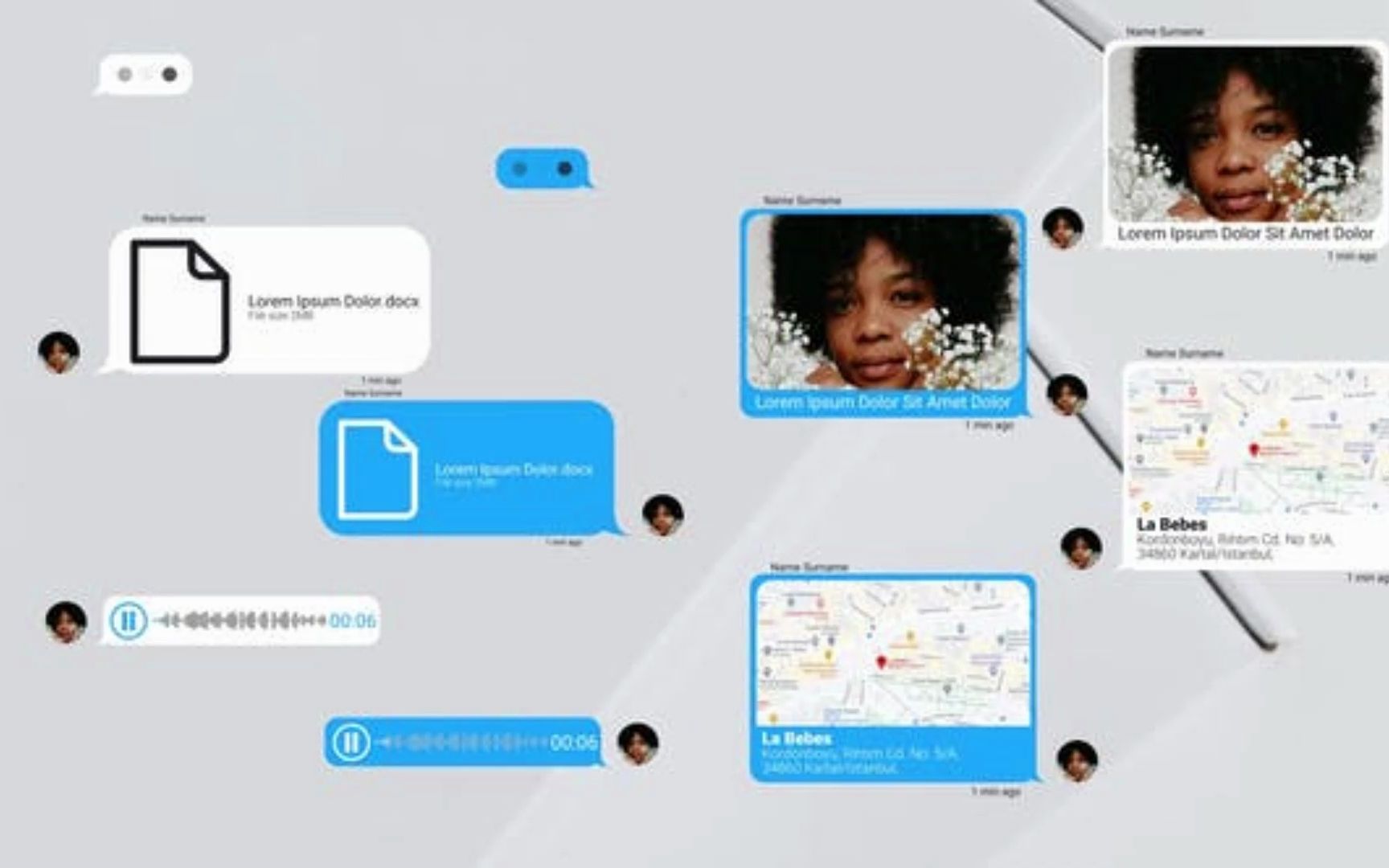 达芬奇模板:手机短信社交聊天弹窗对话气泡动画(8066)