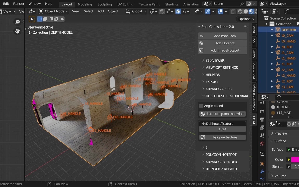 PanoCamAdder(+) 2.0 coming soon!一键烘培,一键进行相机,材质切换!