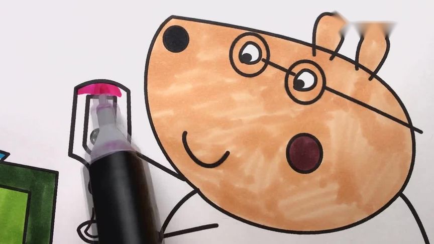 熊出没 小猪佩奇里的棕熊医生给发烧的光头强看病 简笔画