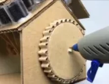 纸板制作的直列四缸发动机带皮带轮,内部原理非常简单!学起来做做看吧!