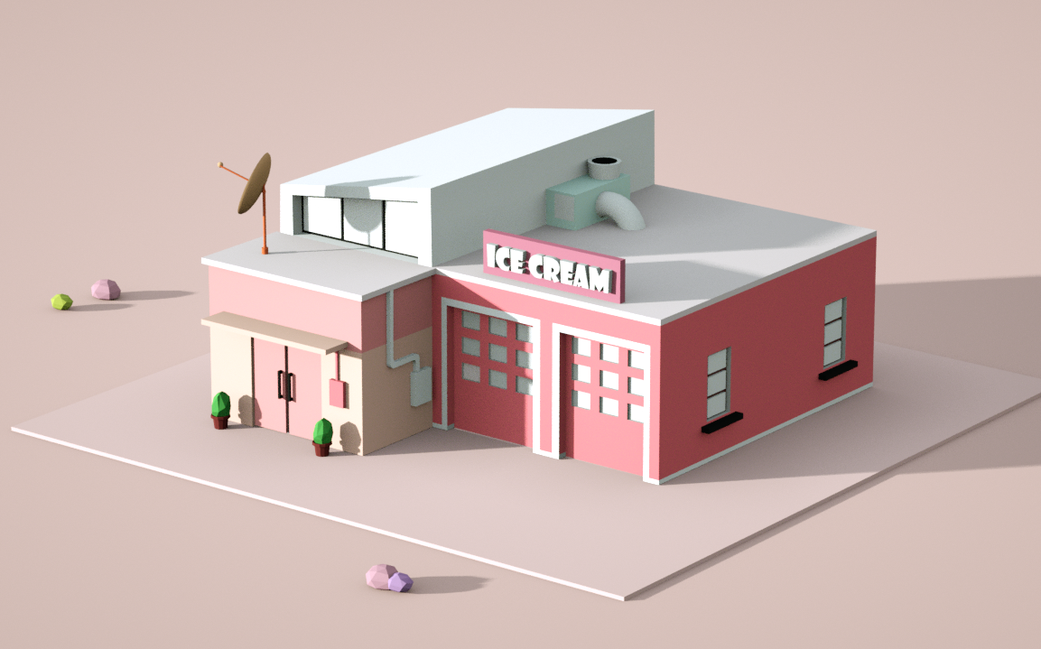 【C4D教程】一口气学完!C4D卡通底边形小房子全流程教学,不小心...