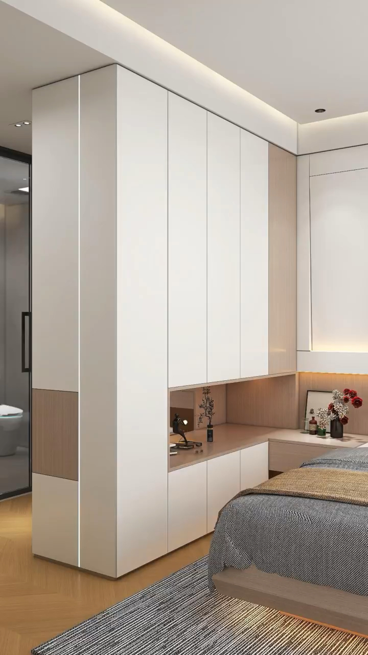 L型转角悬空衣柜 挡卫生间门 太酷了!