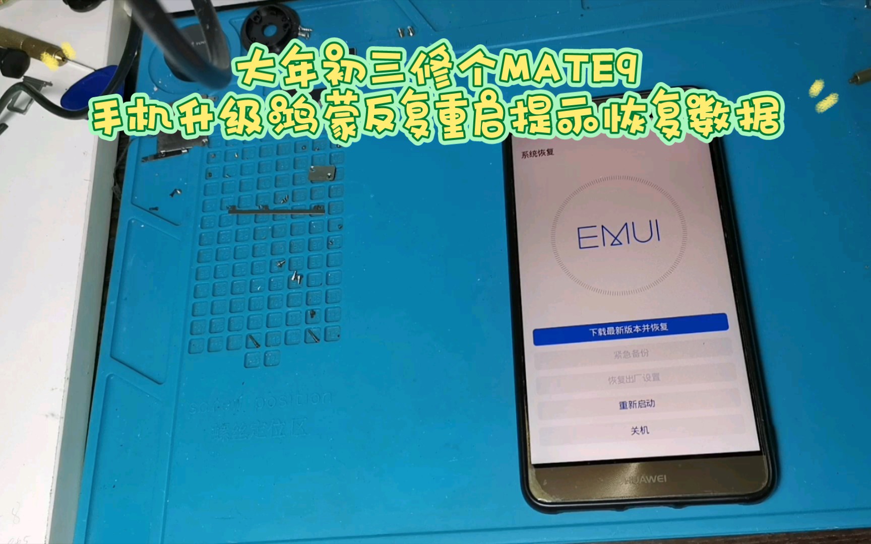 大年初三修个MATE9,手机升级鸿蒙系统反复重启提示恢复数据!能否...
