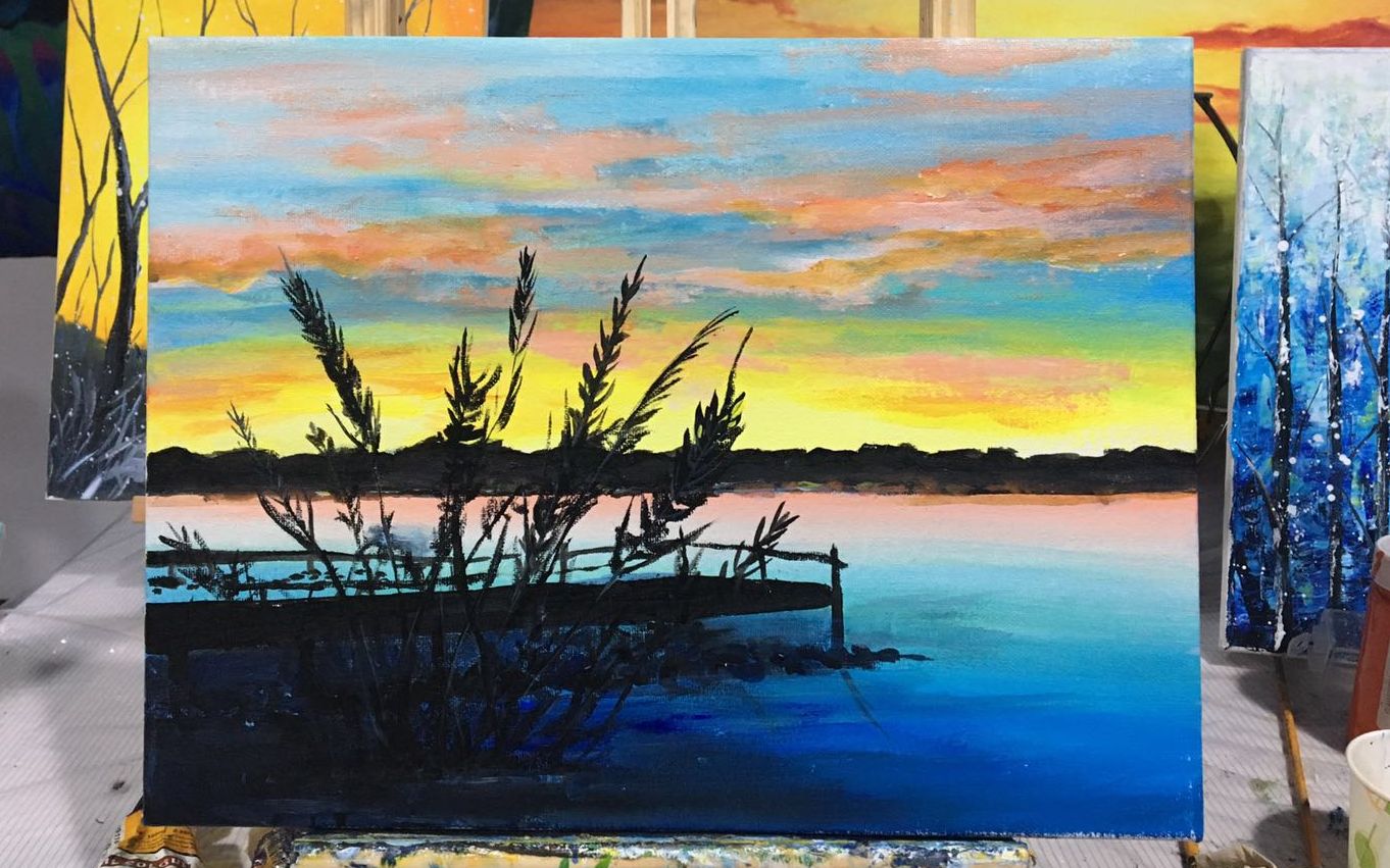 ...你只差一个快速绘画教程(一幅超简单易上手的夕阳风景油画请您查收!)