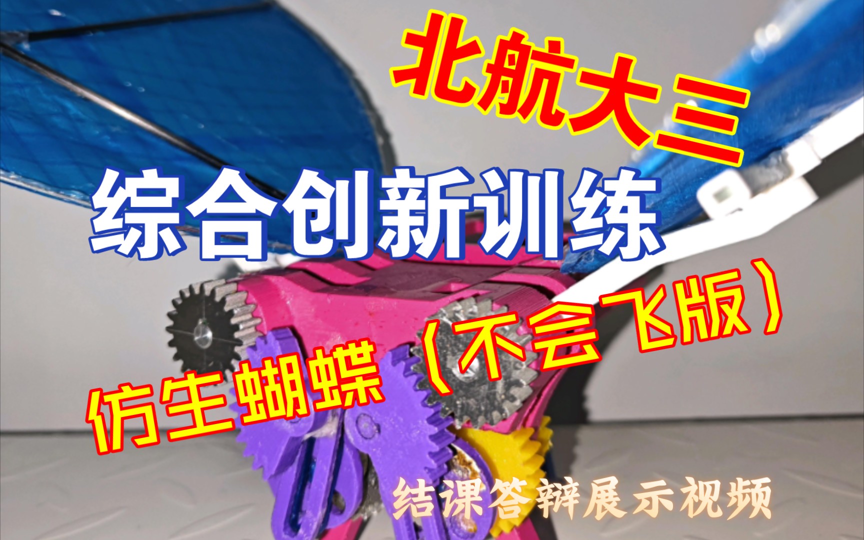 北航大三 | 综合创新训练 | 单电机驱动的齿轮传动仿生蝴蝶项目 | 用16周...
