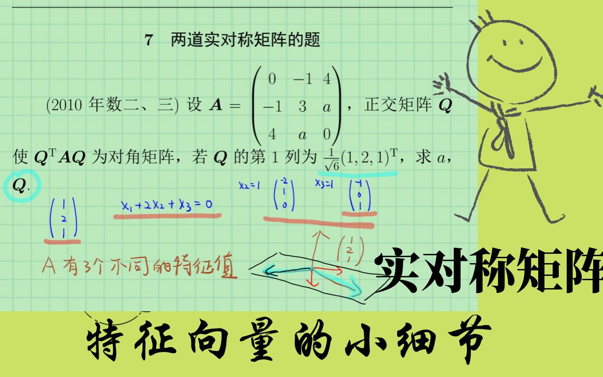 实对称矩阵的特征向量求法的小细节