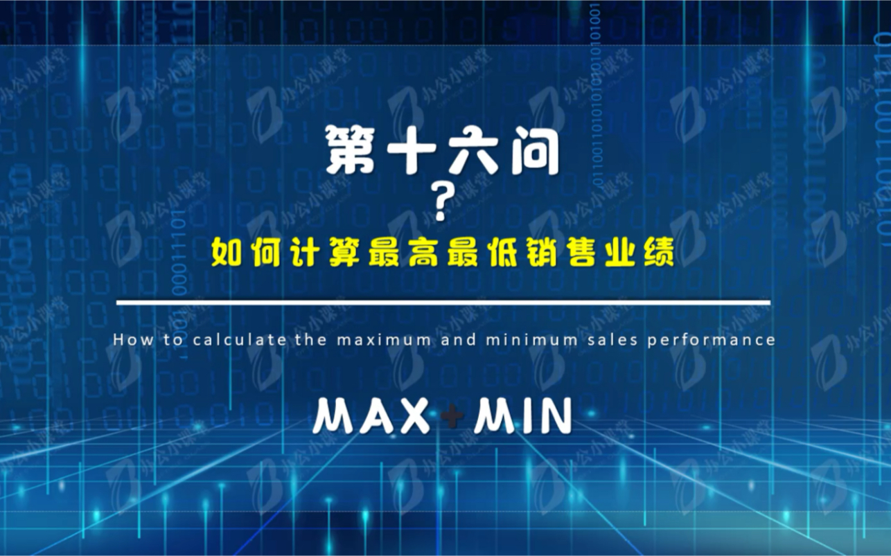 Excel函数:如何计算最高最低销售业绩