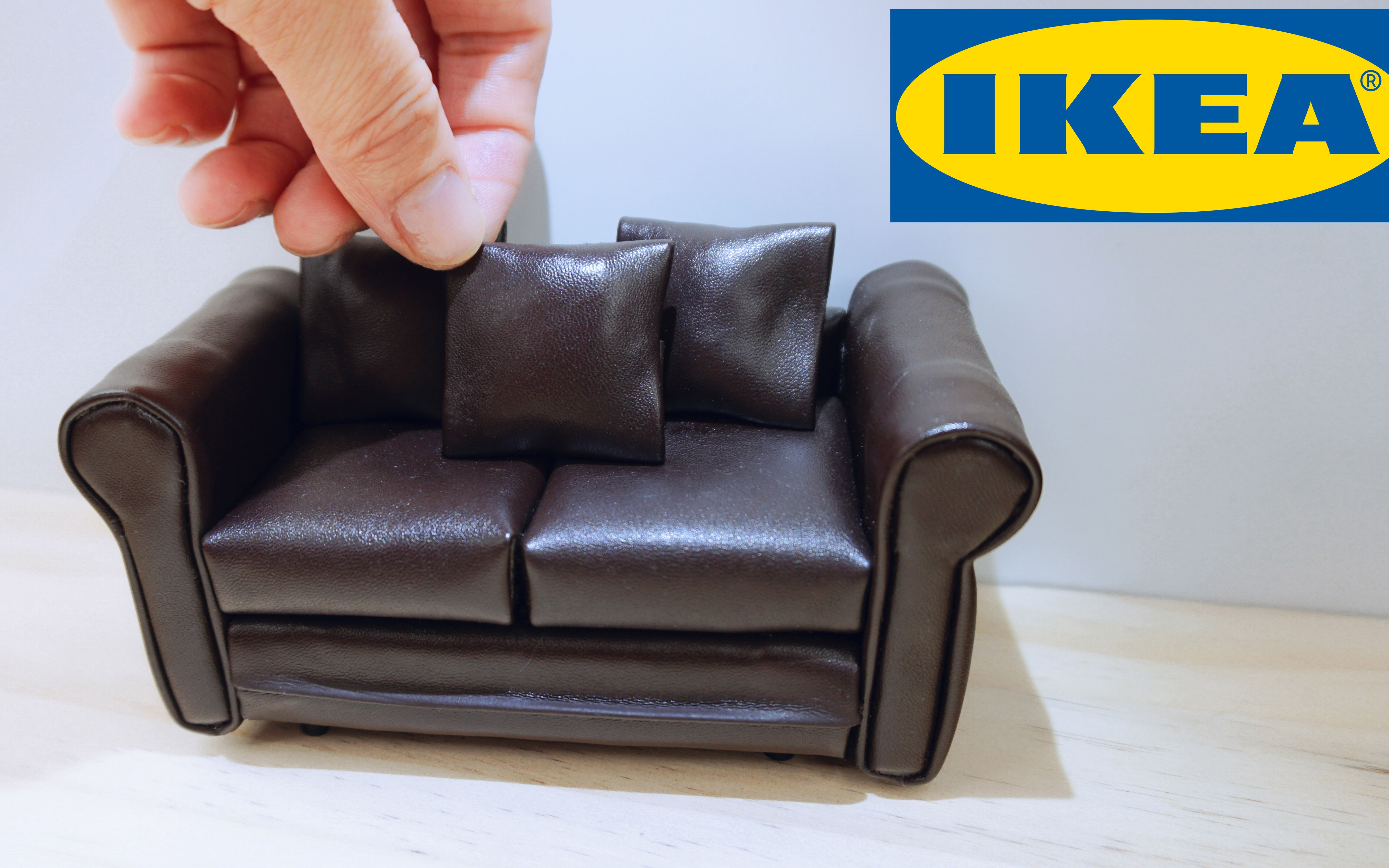 【微型家具】DIY宜家迷你沙发双人沙发模型制作教程微型家具