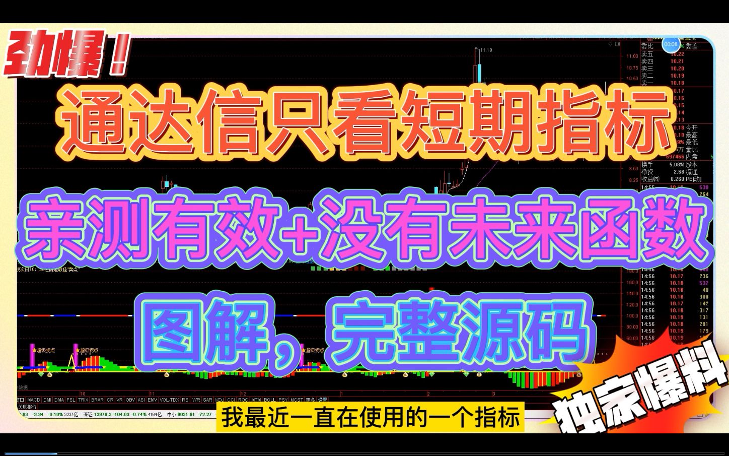 通达信【DDX】精编指标公式:长中短线都可以,直接底部抓大牛,买在...