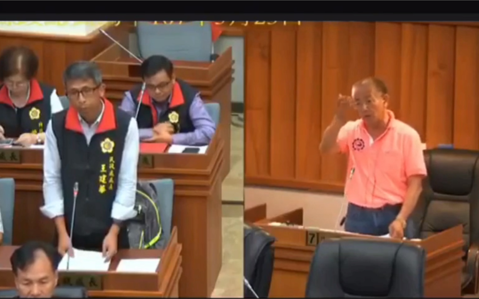 台湾议会全程使用福州话,连江县马祖地区墓地问题的质询。