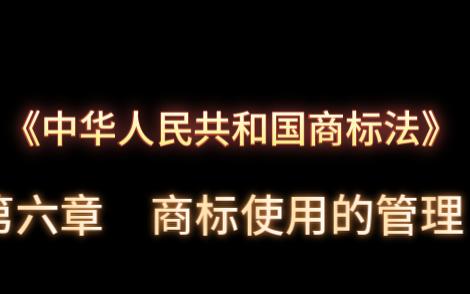 商标法 第六章 商标使用的管理