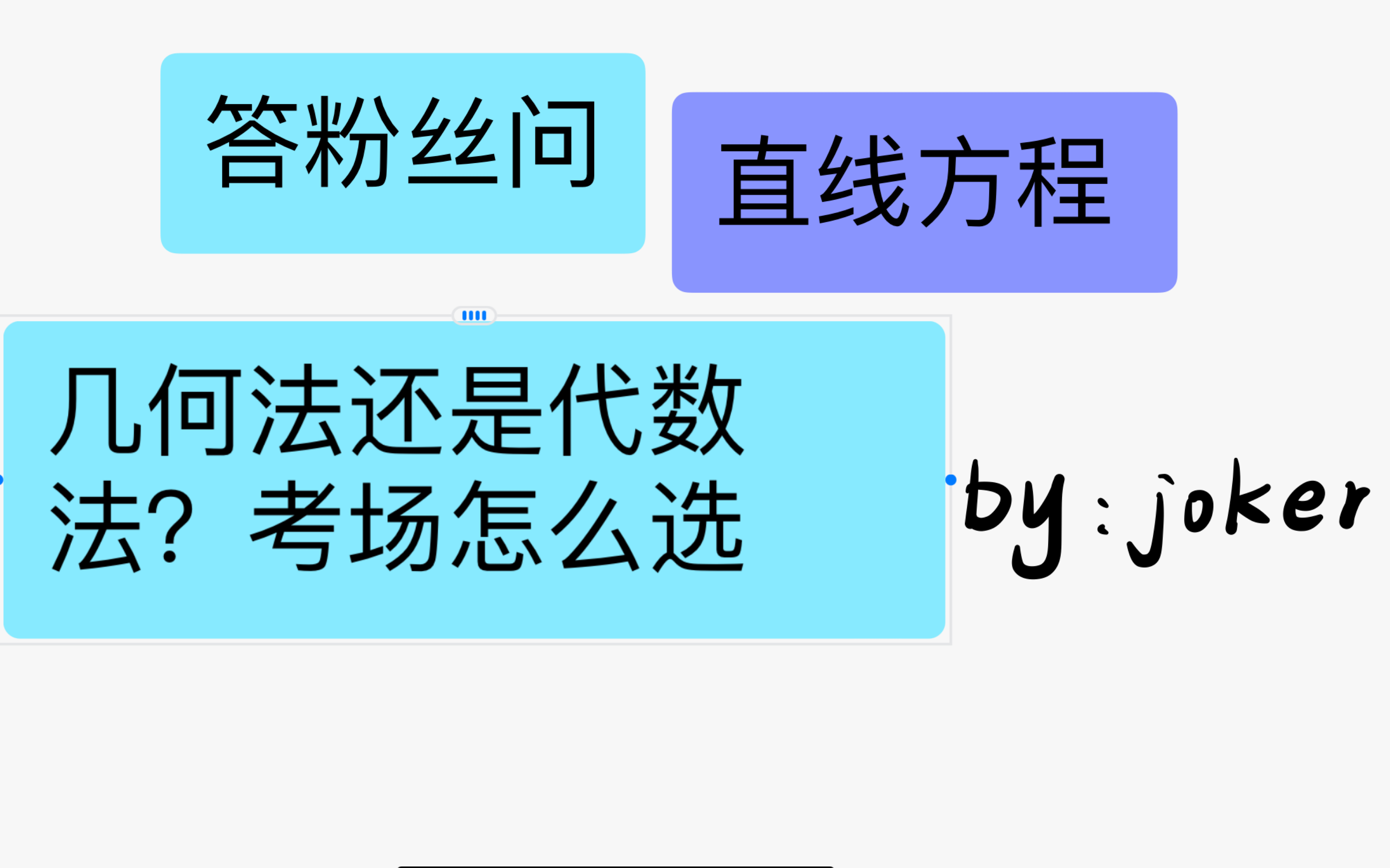 答粉丝问 直线方程 几何法还是代数法?孰优孰略?考场上又该怎么选?