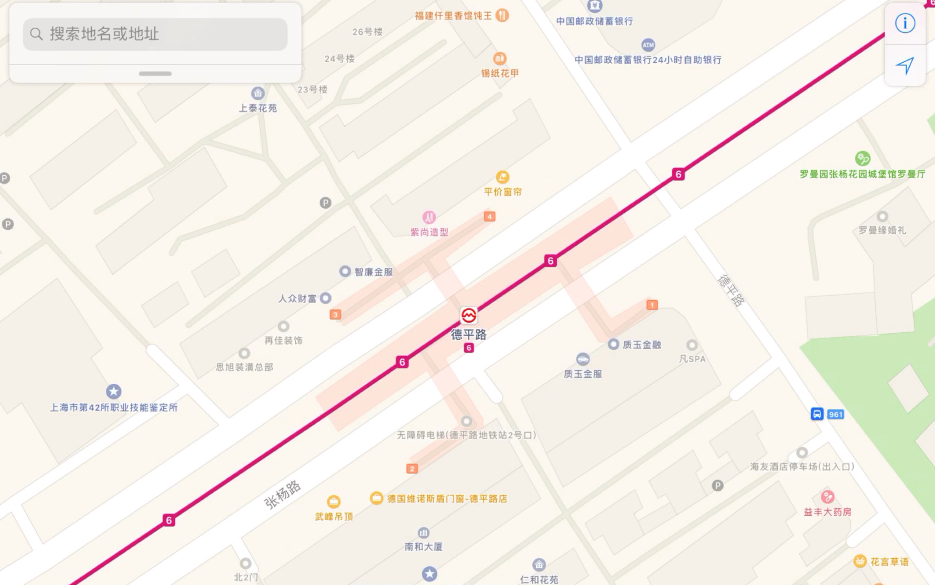 从地图上看上海地铁(轻轨)6号线