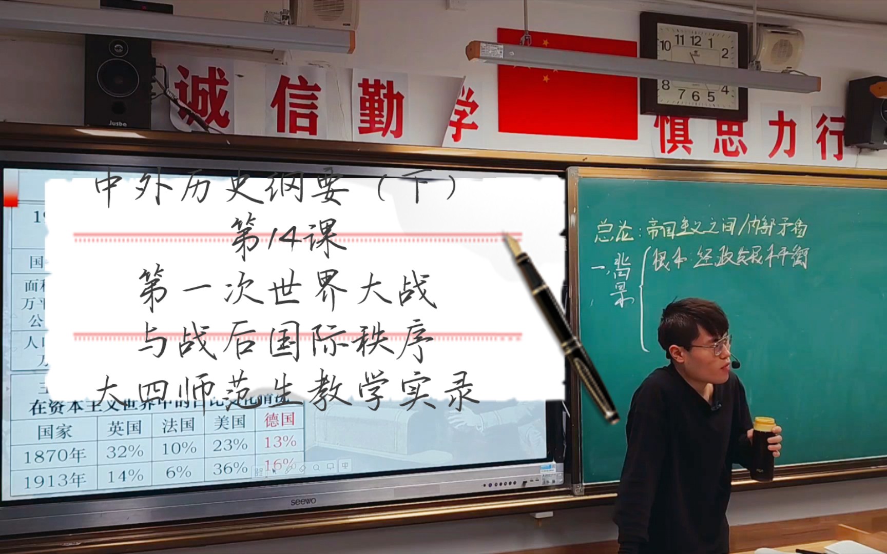 纲要下第14课 第一次世界大战与战后国际秩序 大四师范生教学实录