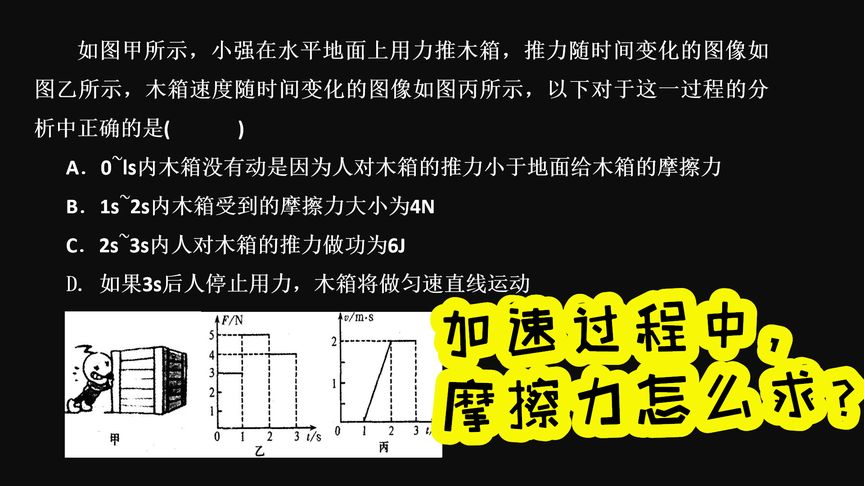 八下物理,易错点,经典摩擦力图像问题分析,加速摩擦力怎么求?