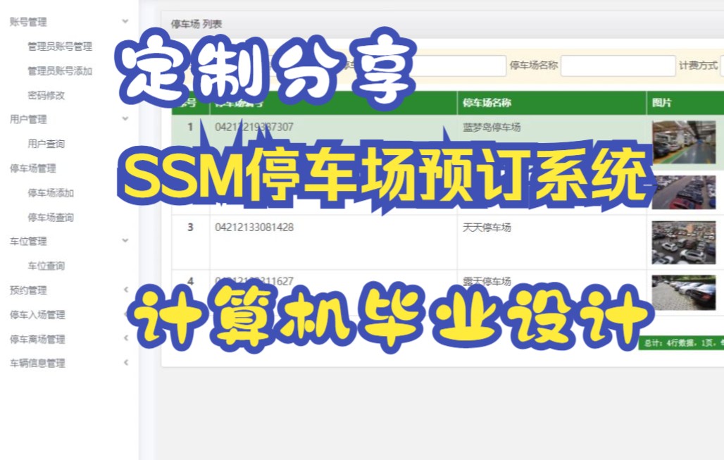 (计算机毕业设计)基于SSM的停车场预订系统设计与实现,java语言,网站...