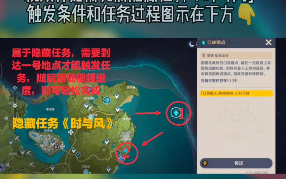【原神】蒙德隐藏任务,容易错过的60原石奖励「时与风」
