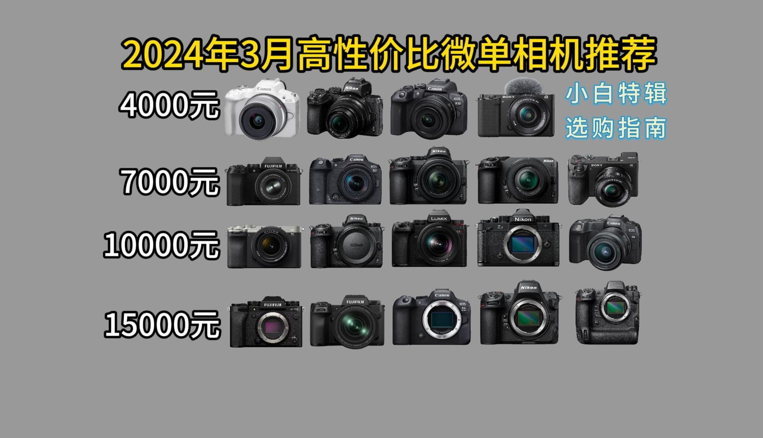 2024年3月微单相机选哪款?全画幅/APSC画幅性价比微单相机推荐...