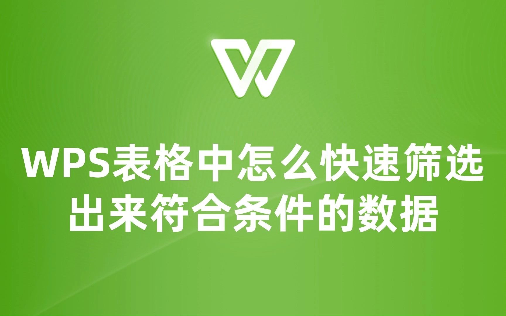 WPS表格中快速筛选出来符合条件数据的简单步骤分享给你!