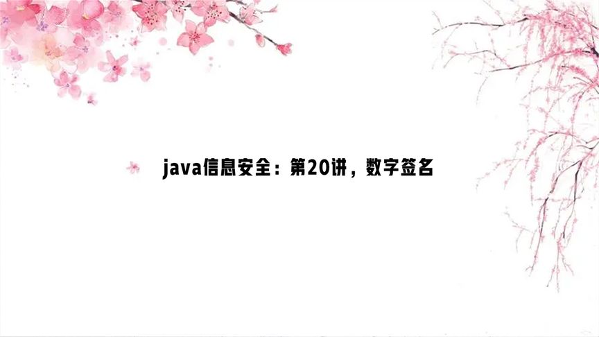java信息安全:第20讲,数字签名
