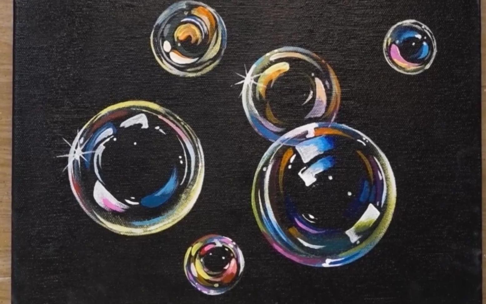 【丙烯画】画泡泡的方法/ OHP绘画技术