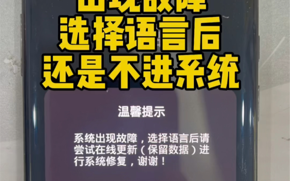 一加7pro 系统出现故障,选择语言后 还是不进系统